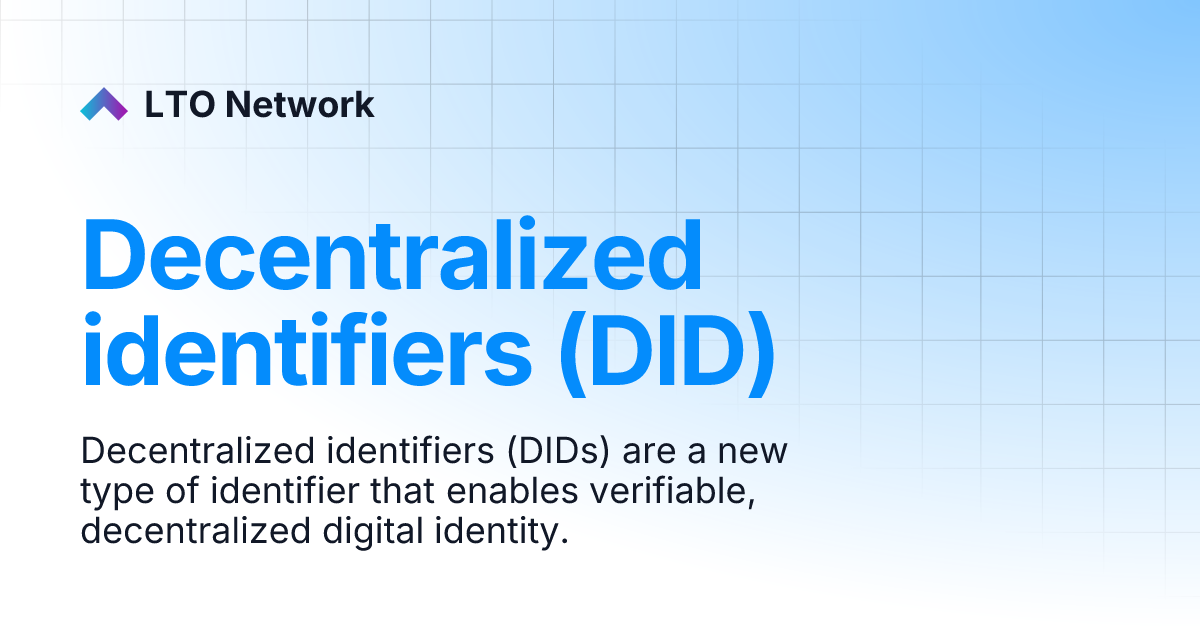 Decentralized identifiers (DID) | LTO Network